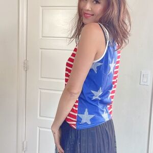 Tops | Stars Stripes Print Festive Tank Top | Poshmark